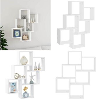 vidaXL Vidaxl - tag&egrave;re murale cube Blanc 78x15x93 cm Bois ding&eacute;nierie - &Eacute;tag&egrave;re Murale - &Eacute;tag&egrave;re Cube - Rangement Mural - D&eacute;coration Murale - Meuble Blanc