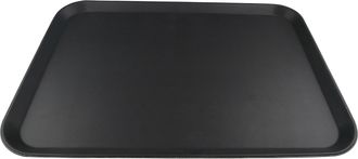 Grunwerg Super Plastic gummierte, rutschfeste Lebensmittelablage, rechteckig, 65 x 45 cm, schwarz