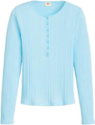 Levi's Dry Goods Vacationer Long-Sleeve Chemise Henley, Niagara Mist, S Femme
