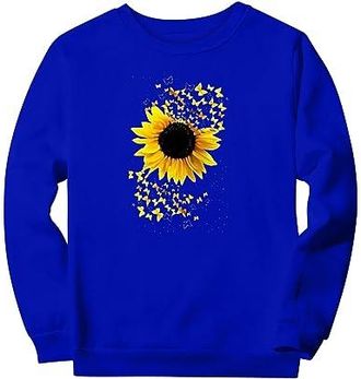 Generic Sweat-shirt pour femme - Pull pour femme - Imprim&eacute; graphique - Haut surdimensionn&eacute; - Col rond - Manches longues - Automne - Hiver - D&eacute;contract&eacute; - Conf