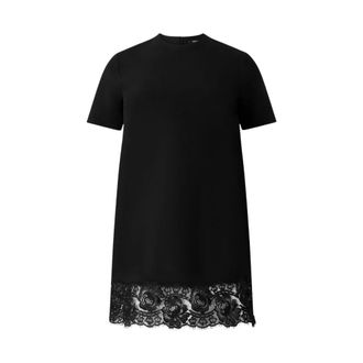 Roberto Cavalli Kurzes Kleid mit Spitzenbesatz und halben &Auml;rmeln - - Dresses - Damen - Schwarzk - S