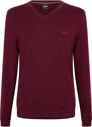 HUGO BOSS Batisse Pullover Top V-Ausschnitt f&uuml;r Herren (Dunkelrot)