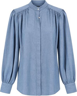 Mars&eacute;m Marsem - Chemise en chambray - Femme - Blouses et Chemises - Bleu - Taille: 38 FR
