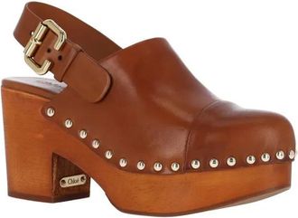 Chlo&eacute; Sandalen - Brown Calf Leather Slip-On Mules - Gr. 36 (EU) - in Braun - f&uuml;r Damen