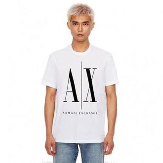 A|X Armani Exchange Homme Logo Icon Tee T Shirt, Blanc, L EU