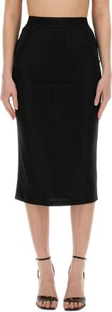 Versace Jeans Couture Crystal-Embellished Skirt - Black