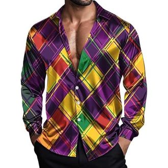 Generic Costumes de carnaval - Chemise &agrave; manches longues - Chemise d&eacute;t&eacute; color&eacute;e - Chemise &agrave; manches longues - Respirant - Chemise de plage l&eacute;g&egrave;re - Revers - C