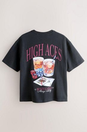 Next Print-Shirt Schweres, kastiges T-Shirt mit Grafik-Print (1-tlg)