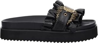 Versace Femme, Chaussures, Noir, Taille: 36 EU Mules Noires avec Fermeture &agrave; Boucle Ardillon