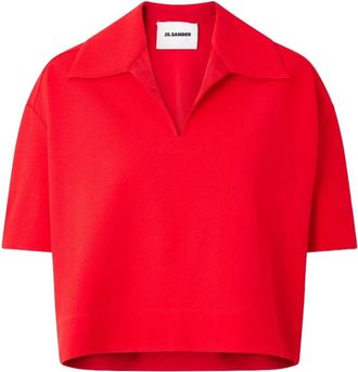 Jil Sander Femme, Tops, Rouge, Taille: 38 FR Polo Short Sleeve