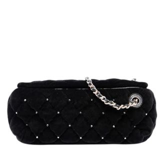 Chanel Pre-owned Quilted Velvet Clutch - - Pre-owned - Damen - Schwarzk - ONE SIZE