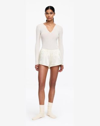 Arket Shorts Aus Stretch-Seide -Wei&szlig;