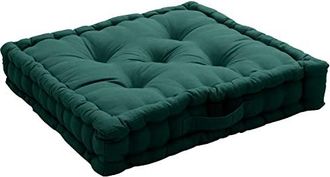 Enjoy Home Bodenkissen mit Griff - Maße 50 x 50 x 10 - Dunkelgrün - aus Baumwolle - maschinenwaschbar - Öko-Tex-Füllung aus Polyester - gepolstert - Kollektion P