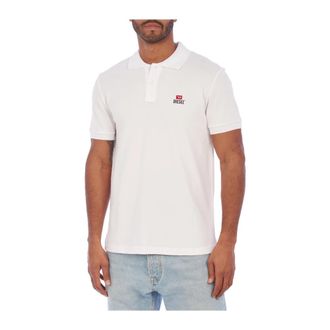 Diesel Klassisches Baumwoll-Poloshirt - - Tops - Herren - Wei&szlig; - 2XL