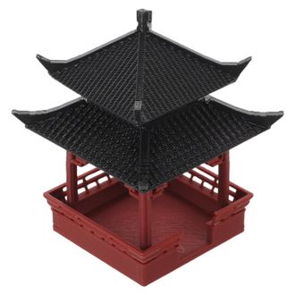 Garneck Aquarium Bonsai Statue Aquarium Zubeh&ouml;r Au&szlig;endekoration Asiatisches Zen Accessoire Bonsai Pavillon Figur Gartenpavillon Miniatur Landschaftsfigur Asia