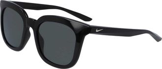 Nike Myriad Quadratisch-Sonnenbrille (Gl&auml;nzendes Schwarz/Silber/Grau)