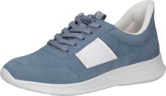 Caprice Damen Sneaker flach aus Leder Low Top, Blau (White/Lt.Blue), 38 EU