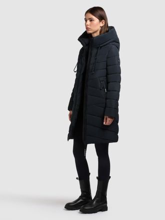 Khujo Steppmantel KHUJO VARE, Damen, Gr. XL, port blau, 100% Polyester, unifarben, eingesetzt elastischer Bund mit Windstopper, M&auml;ntel Steppmantel, Topselle