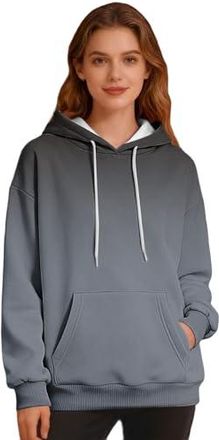 Generic Pull &agrave; capuche tendance d&eacute;grad&eacute; pour femme, manches longues, pull &agrave; capuche surdimensionn&eacute; confortable, streetwear d&eacute;contract&eacute;, coupe ample, avec poch