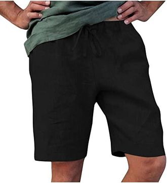 ORANDESIGNE Homme Short de Sport avec Cordon et Poches Pantalons Courts dété de Jogging Pantalons de Survêtement Bermudas de Plage C Noir L
