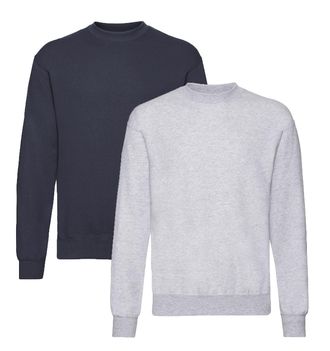 Fruit Of The Loom Herren 62-202-0 Set-IN Sweatshirts 1er/2er - 1Deep Navy/1Grau + 1 HLKauf-Notizblock - Größe: XXL