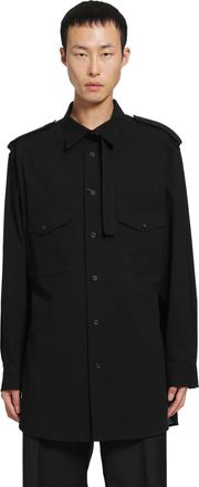 Yohji Yamamoto Organic Calico Collar Tab Blouse