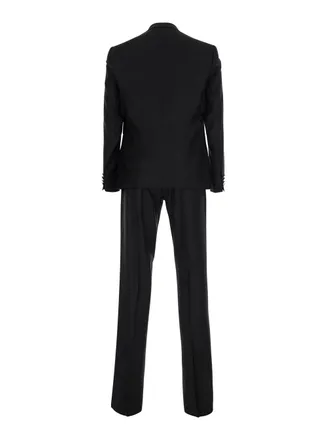 Emporio Armani Mens Smoking Suit Silk-Wool Blend Black Suits