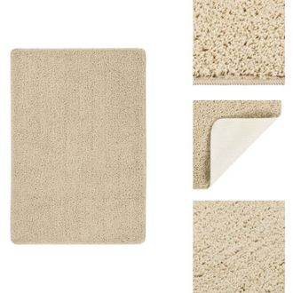 vidaXL Vidaxl - Shaggy-Teppich Creme 120x170 cm Rutschfest - Shaggy Teppich - Wohnzimmer Teppich - Flur Teppich - Cremefarbener Teppich - pp Teppich