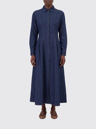 MC2 Saint Barth Robe chemisier midi en denim de coton &agrave; manches longues