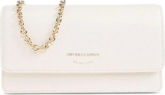 Emporio Armani Femme, Sacs, Blanc, Taille: ONE Size Sac Bandouli&egrave;re Enveloppe en Cuir avec Cha&icirc;ne