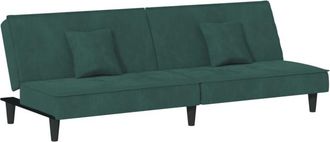 vidaXL Schlafsofa Dunkelgrün Samt vidaXL