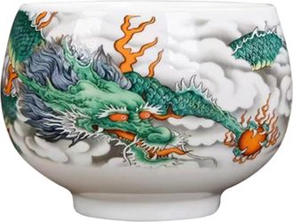 Cabilock Handgezeichnete Teetasse Aus Keramik Mit Drachenmotiv Große Bauchige Tassen Für Die Teezeremonie Zu Hause Im Büro Oder Im Teehaus-design