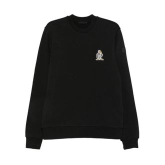 Moncler Lang&auml;rmeliges Sweatshirt mit Rundhalsausschnitt - - Sweatshirts & Hoodies - Herren - Schwarzk - XL