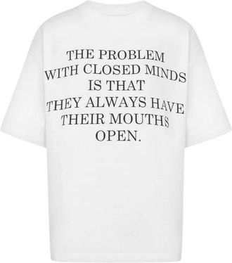 Moschino Slogan Baumwoll-Jersey T-Shirt - - Tops - Damen - Wei&szlig; - L