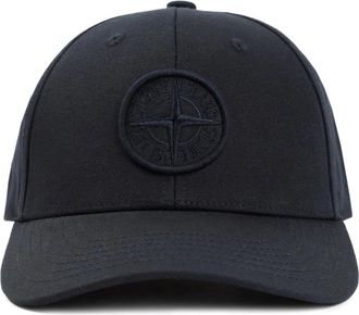 Stone Island Caps & M&uuml;tzen - Six-Panel Black Cotton Hat With Embroidered Compas - Gr. ONE SIZE - in Schwarz - f&uuml;r Damen