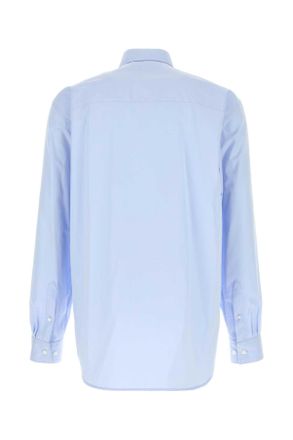 Dries Van Noten Mens Light Blue Cilian Poplin Shirt Lightblue Exterior: Cotton Maglie Sweater
