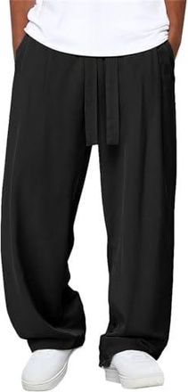 Generic Pantalon cargo dext&eacute;rieur pour homme avec poches utilitaires, cordon de serrage durable &agrave; la taille pour la randonn&eacute;e, le camping, Noir, 3XL