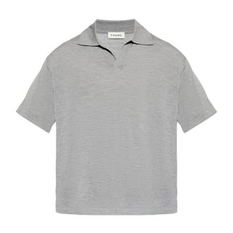 Frame Denim Superfine Polo Pullover - - Knitwear - Herren - Grau - S
