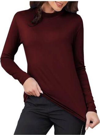 Generic Hauts thermiques pour femmes, pull thermique pour femmes, sous-v&ecirc;tements thermiques &agrave; manches longues et col roul&eacute;, blouse en polaire doubl&eacute;e, legging