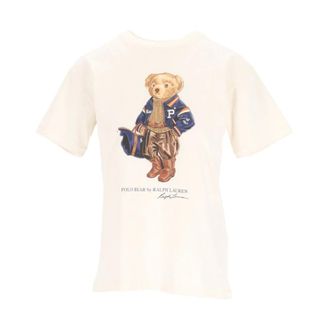 Polo Ralph Lauren Femme, Tops, Blanc, Taille: 38 FR T-shirt imprim&eacute; en coton