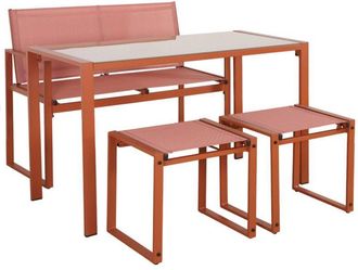 Sweeek Garten-Essgruppe aus Stahl und Textilene - 4 Personen
