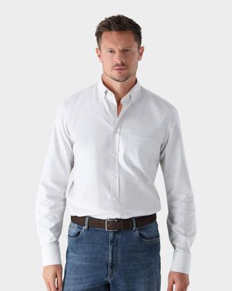 van Laack Gestreiftes Oxford-Hemd mit Button-Down-Kragen