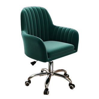 Generic Samtbesetzter, Verstellbarer B&uuml;rostuhl mit Rollen, ergonomischer R&uuml;ckenlehne und Sitzfl&auml;che, verst&auml;rktem Stahlfu&szlig; aus Kunstharz, Home-Office-M&ouml;bel