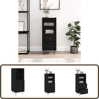 vidaXL Sideboard Schwarz 34,5x34x90 cm Holzwerkstoff - Schreibtisch - Sideboard - Wohnzimmermöbel - Moderner Schrank - Schwarz Sideboard