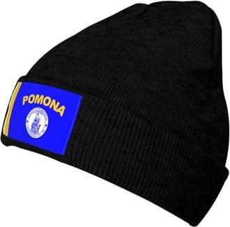 Generic Bonnet Tricoté Drapeau De Pomona, Californie Slouch Bonnets en Tricot Classique Beanie Tricoté pour Cyclisme Adultes Sports