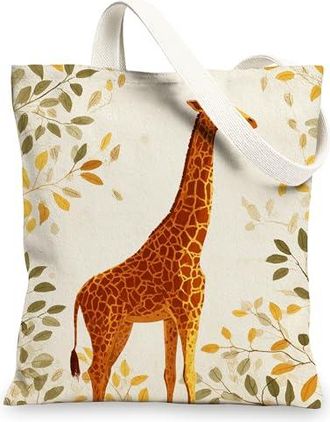Generic Sacs fourre-tout en toile motif girafe artistique, inspirés de la nature, légers, lavables et réutilisables, pour salle de sport, extérieur, voyage, p