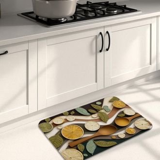 Generic Küchenmatten mit Obstmuster, Zitrus-Stil, Küchendekoration, gepolstert, rutschfest, waschbar, Bodenteppiche für Küchenspüle, Waschküche, Badezimmer, 5