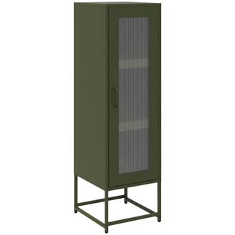vidaXL Buffet haut vert olive 36x39x123 cm acier lamin&eacute; &agrave; froid Vidaxl