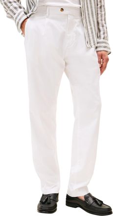 Tommy Hilfiger Herren Chino Hose Harlem Satin Relaxed Fit, Weiß (Th Optic White), 36W/34L