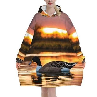 Generic Couverture &agrave; capuche confortable avec manches - Motif Loon Nature Oiseau - Pour int&eacute;rieur et ext&eacute;rieur